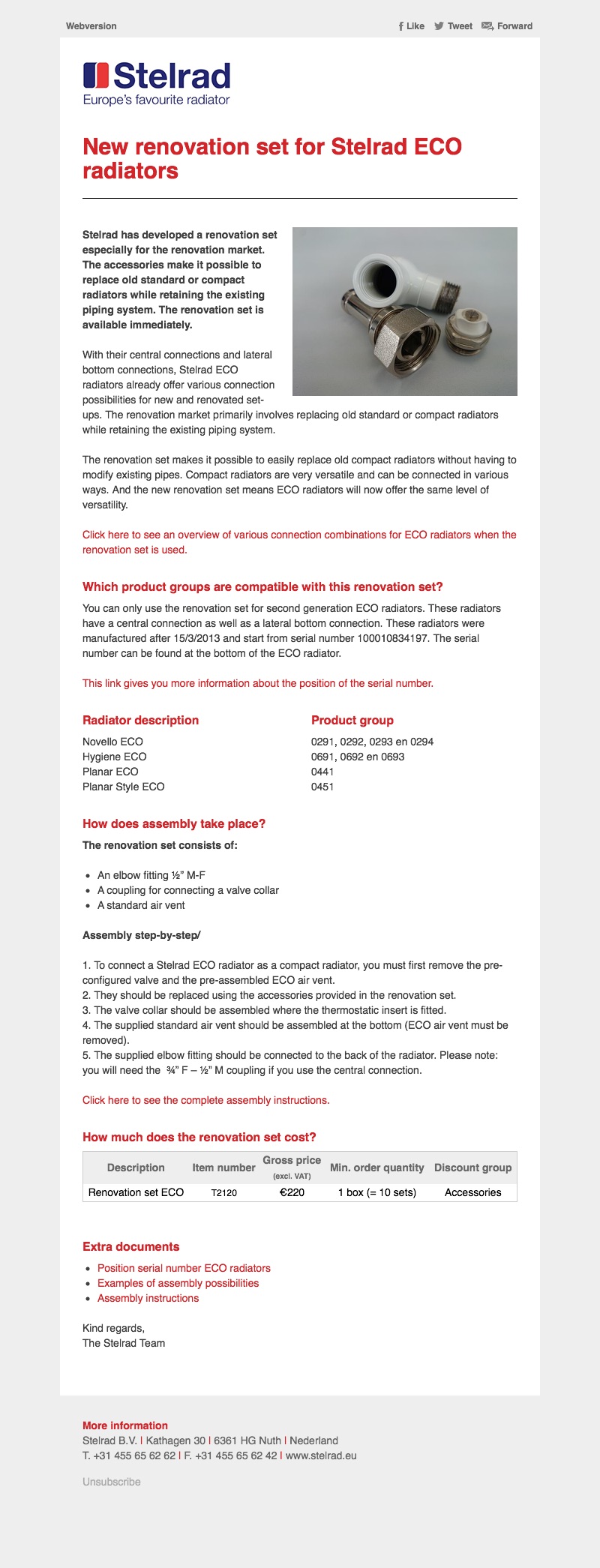 Renovation set ECO - Stelrad | De referentie in radiatoren